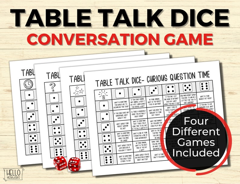 Table Talk Dice Conversation Starter Game Simple Icebreaker - Etsy
