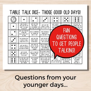 Table Talk Dice, Conversation Starter Game, Simple Icebreaker Game ...