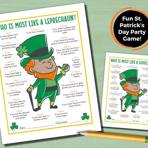 Who is Most Like a Leprechaun Game, St. Patrick's Day Party Game ...