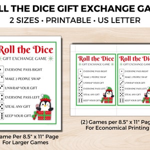 Roll the Dice Gift Exchange Game, Holiday Gift Exchange Dice Game ...
