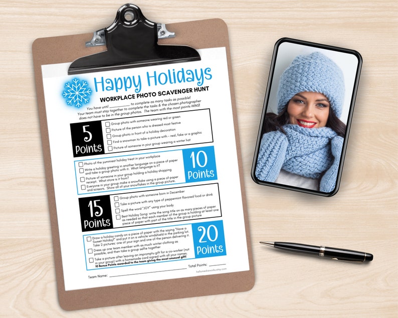 Holiday Workplace Photo Scavenger Hunt, Holiday Team Building Activity ...