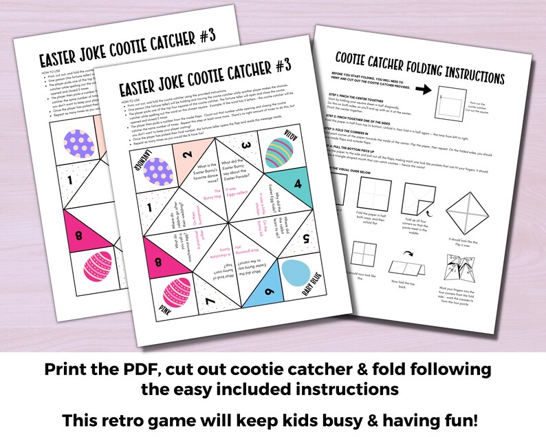 Easter Cootie Catcher Bundle, Easter Joke Tellers, Easter Fortune ...