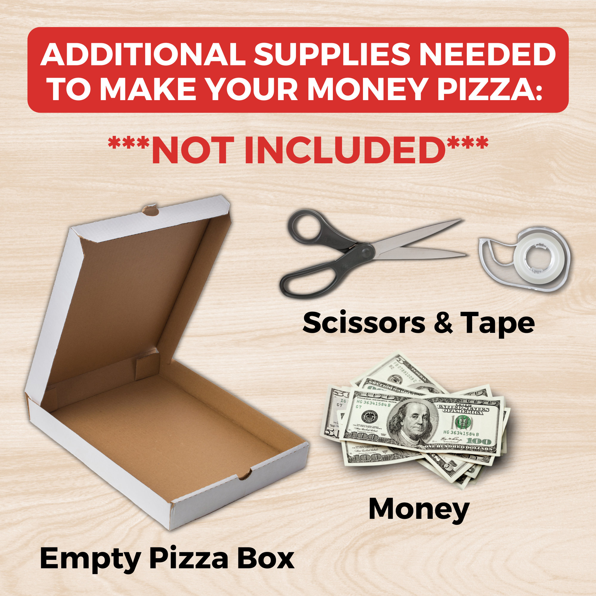 Birthday Money Gift, Printable Money Pizza Sign, Birthday Dough Sign ...