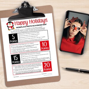 Holiday Workplace Photo Scavenger Hunt, Holiday Team Building Activity ...