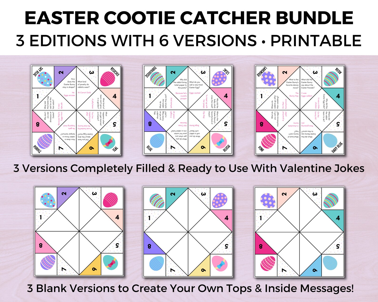 Easter Cootie Catcher Bundle, Easter Joke Tellers, Easter Fortune ...
