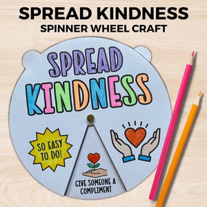 Spread Kindness Spinner Wheel Coloring Craft, Kindness Craft, World ...