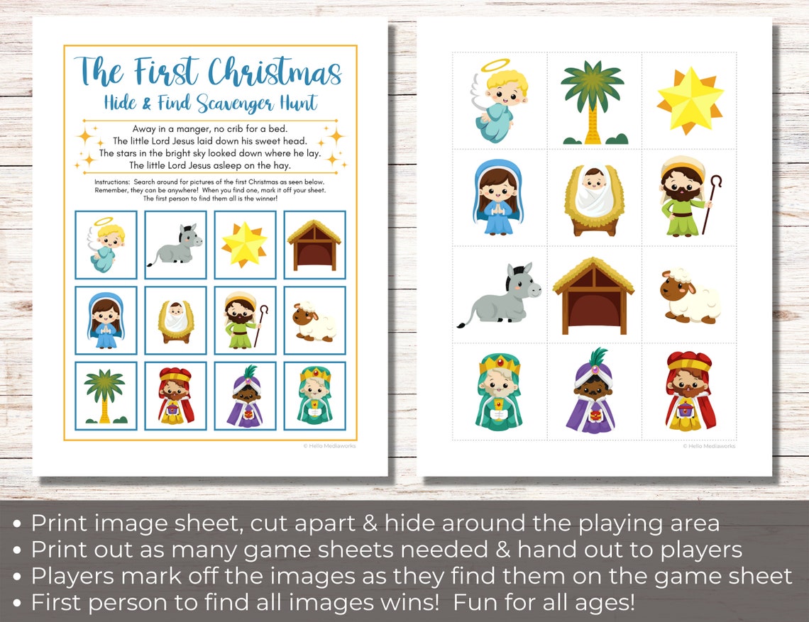 Christmas Nativity Scavenger Hunt Game the First Christmas - Etsy