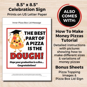 Graduation Money Gift, Printable Money Pizza Sign, Money Gift Ideas ...