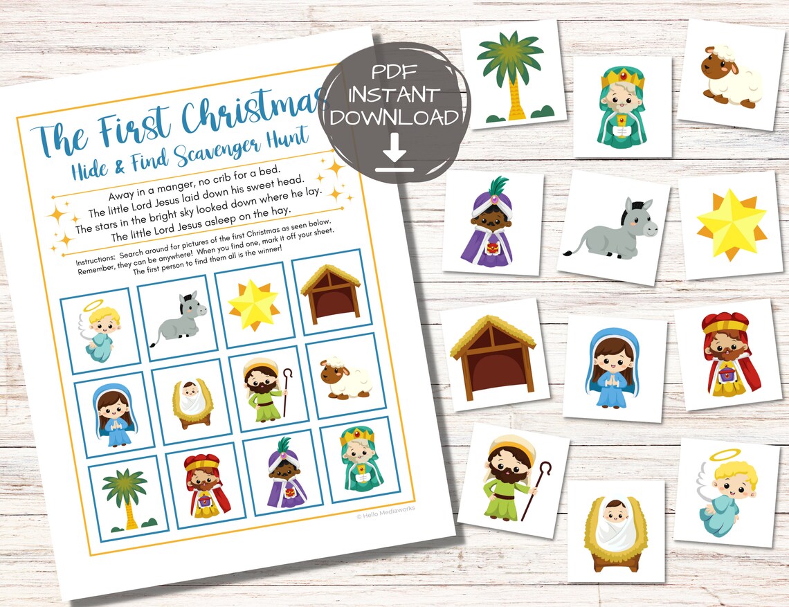 Christmas Nativity Scavenger Hunt Game the First Christmas - Etsy