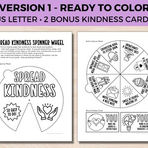 Spread Kindness Spinner Wheel Coloring Craft, Kindness Craft, World ...