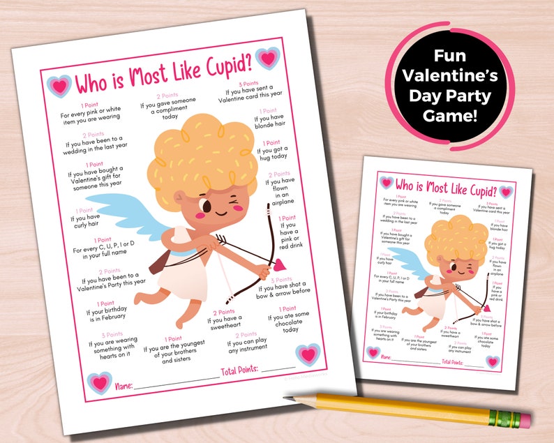 Who is Most Like Cupid Game, Valentine's Day Party Game, Galentine's ...
