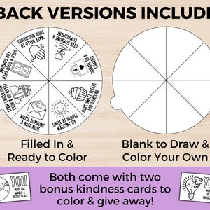 Spread Kindness Spinner Wheel Coloring Craft, Kindness Craft, World ...