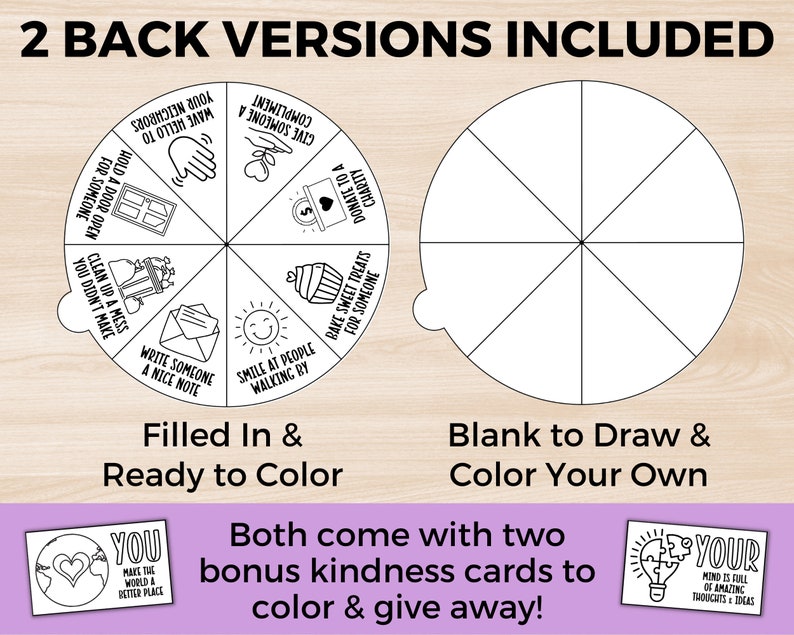 Spread Kindness Spinner Wheel Coloring Craft, Kindness Craft, World ...