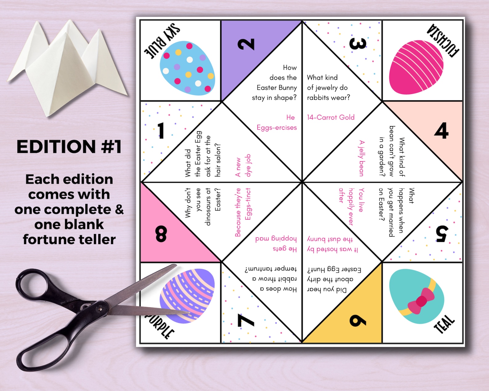 Easter Cootie Catcher Bundle, Easter Joke Tellers, Easter Fortune ...