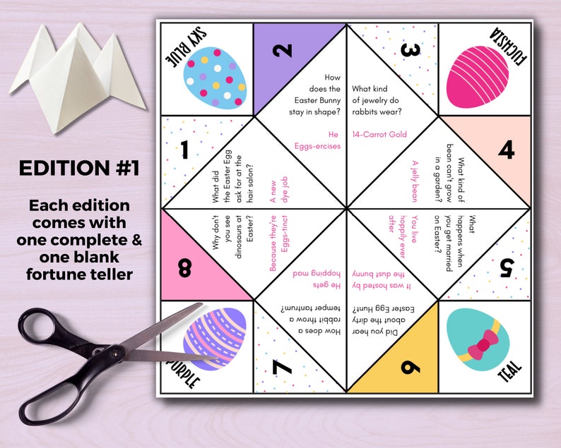 Easter Cootie Catcher Bundle, Easter Joke Tellers, Easter Fortune ...