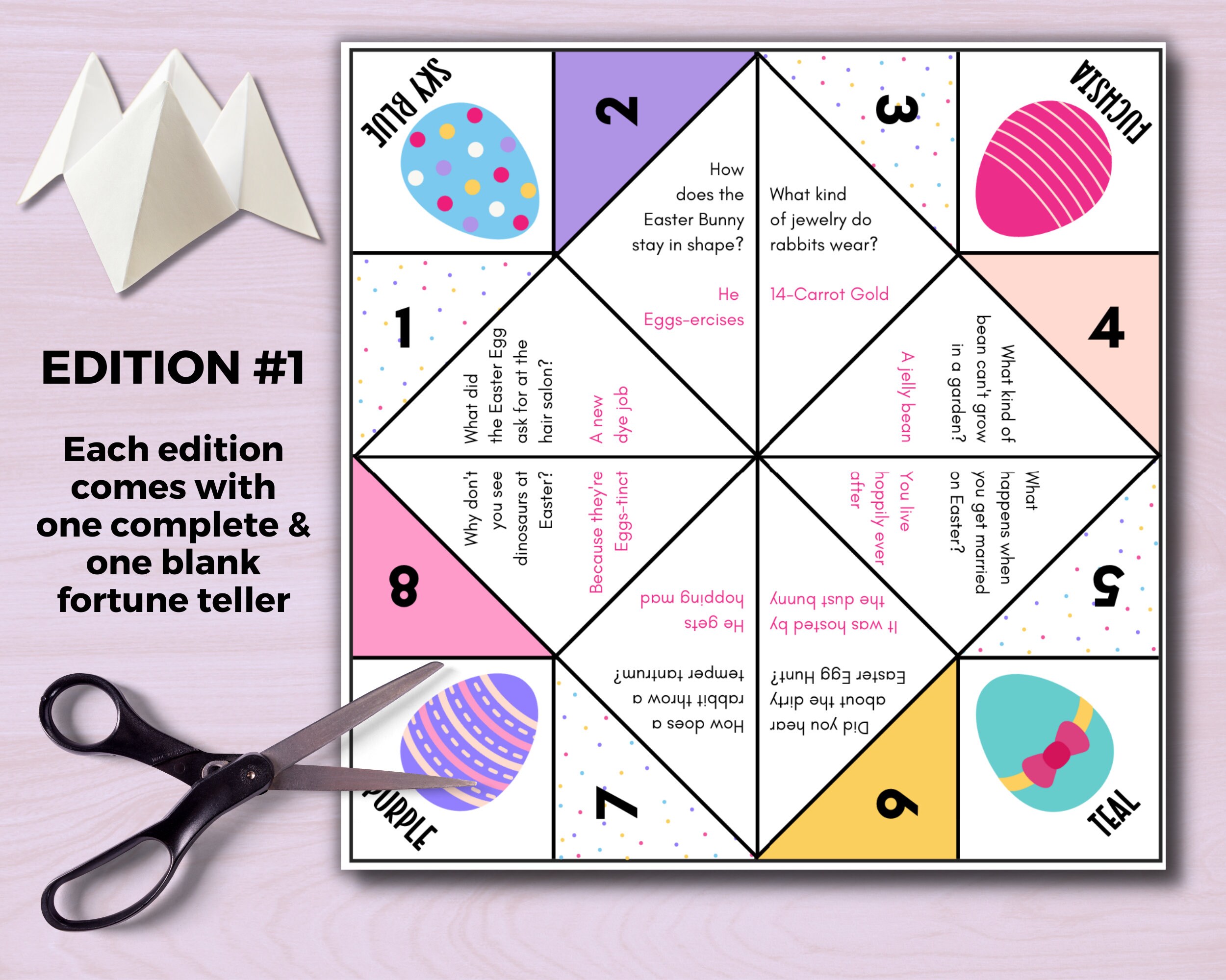 Easter Cootie Catcher Bundle, Easter Joke Tellers, Easter Fortune ...
