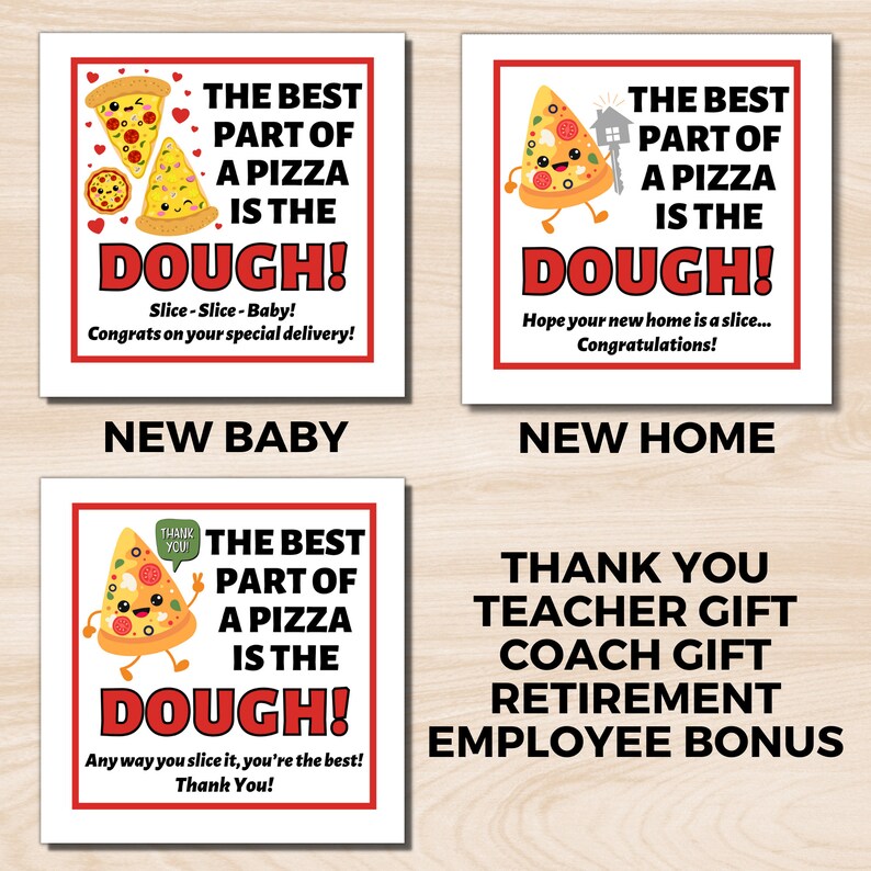 Printable Money Pizza Sign Bundle, Money Gift Ideas, Unique Money Gifts ...