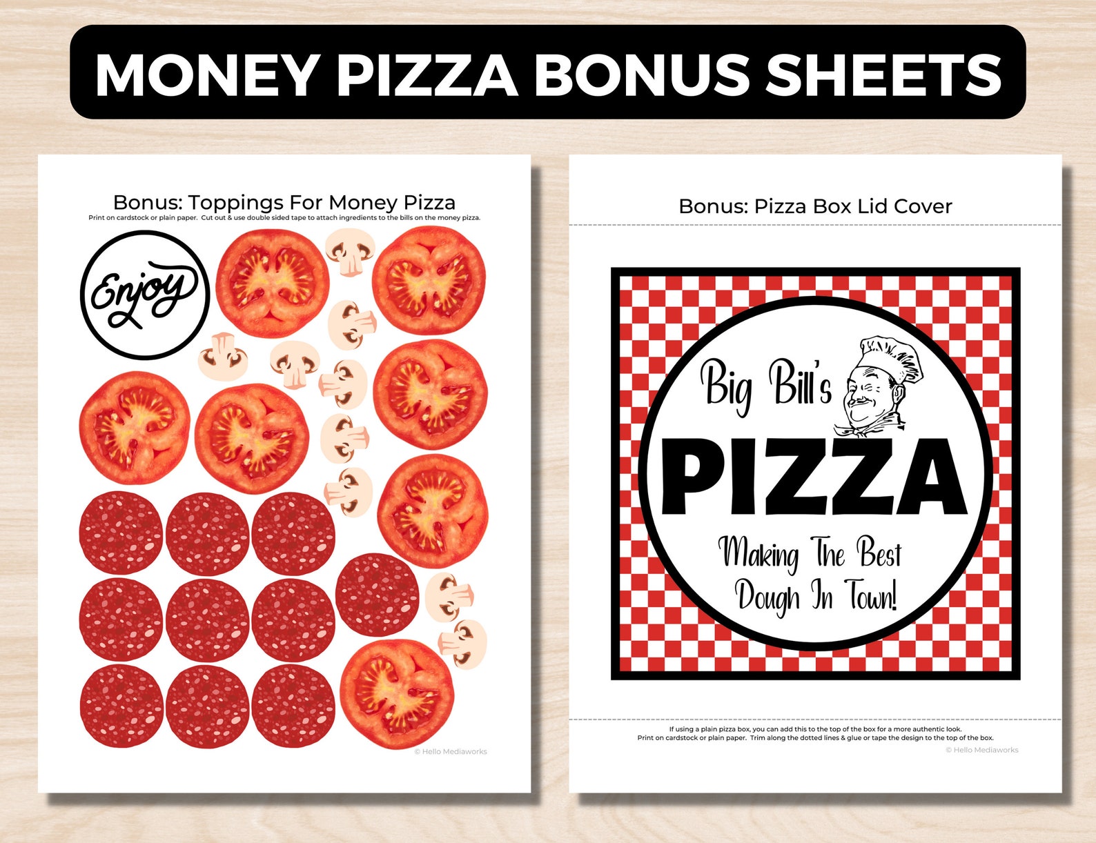 Graduation Money Gift Printable Money Pizza Sign Money Gift - Etsy