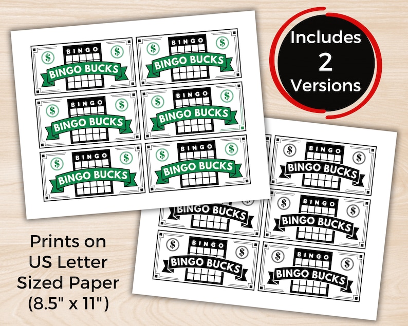 Printable Bingo Bucks, Bingo Winner Prize, Bingo Store Money, Bingo ...