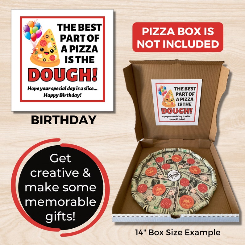 Printable Money Pizza Sign Bundle, Money Gift Ideas, Unique Money Gifts ...