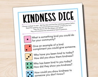 Kindness Counts Double Dice Kindness Game, World Kindness Day, Pink ...