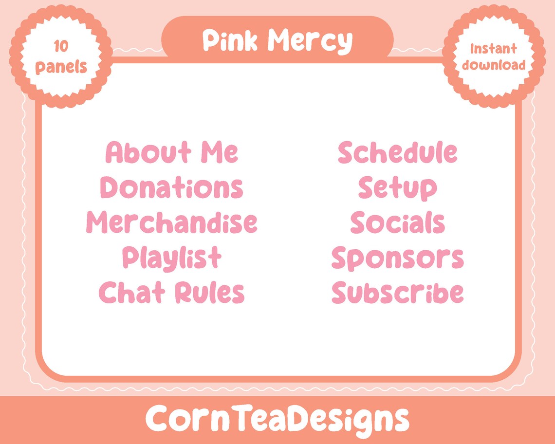 Overwatch Mercy Twitch Panels 10x Cute Pink Mercy Stream - Etsy
