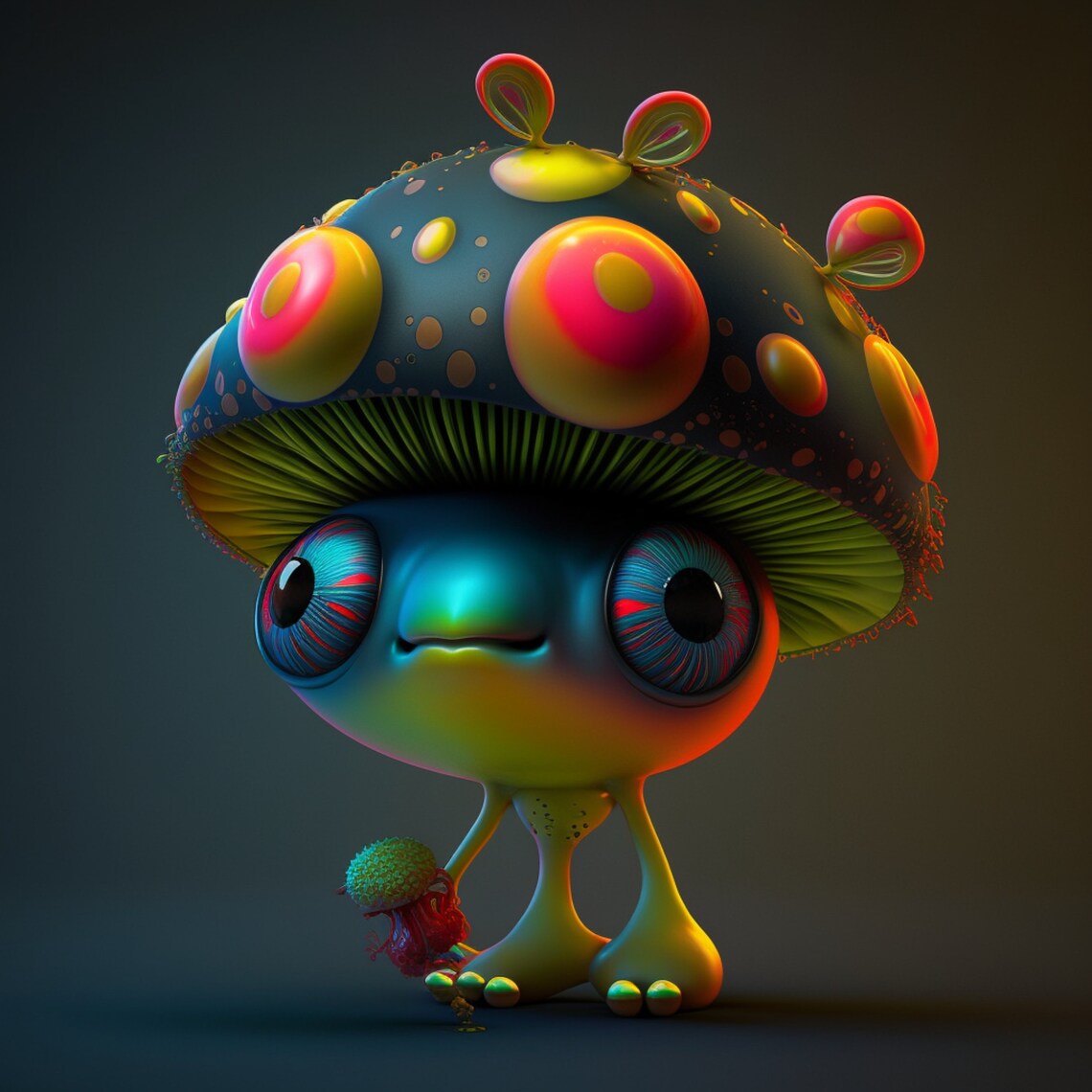 Digital Mushroom Toad - Etsy