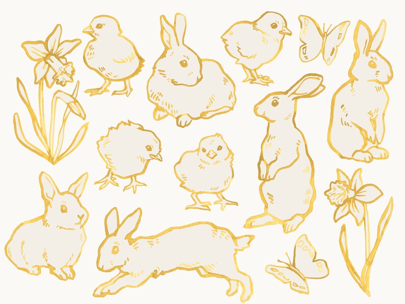 Watercolor Easter Clipart, Cute Spring Illustrations, Digital Download ...