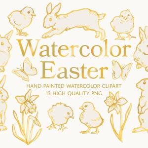 Watercolor Easter Clipart, Cute Spring Illustrations, Digital Download ...