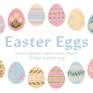 Easter Egg Clipart, Cute Pastel Eggs, Digital Download PNG - Etsy