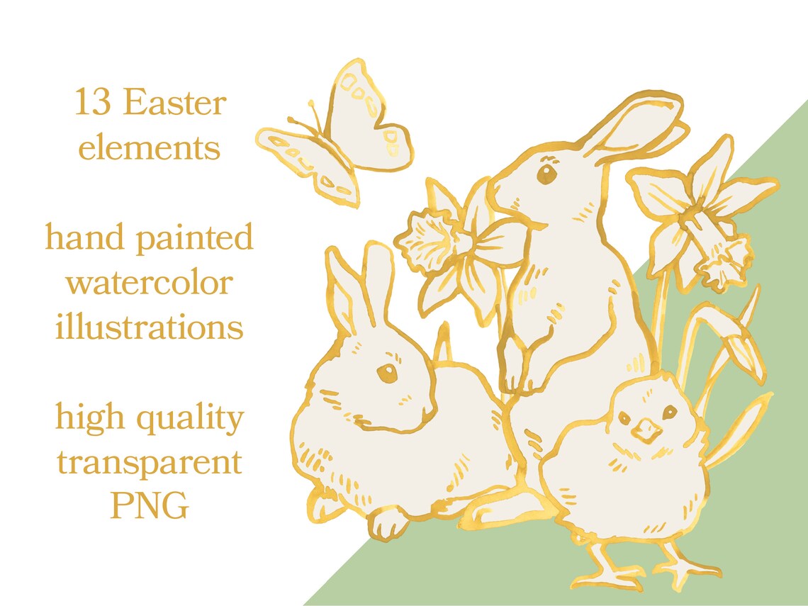 Watercolor Easter Clipart, Cute Spring Illustrations, Digital Download ...