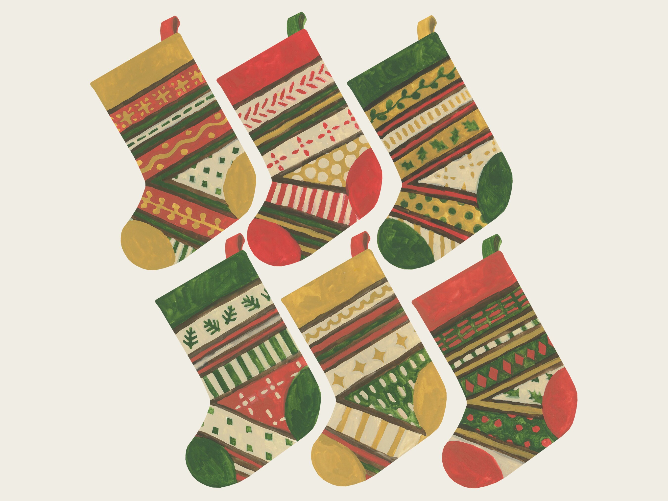 Christmas Stocking Clipart, Watercolor Cozy Holiday Clipart, PNG ...