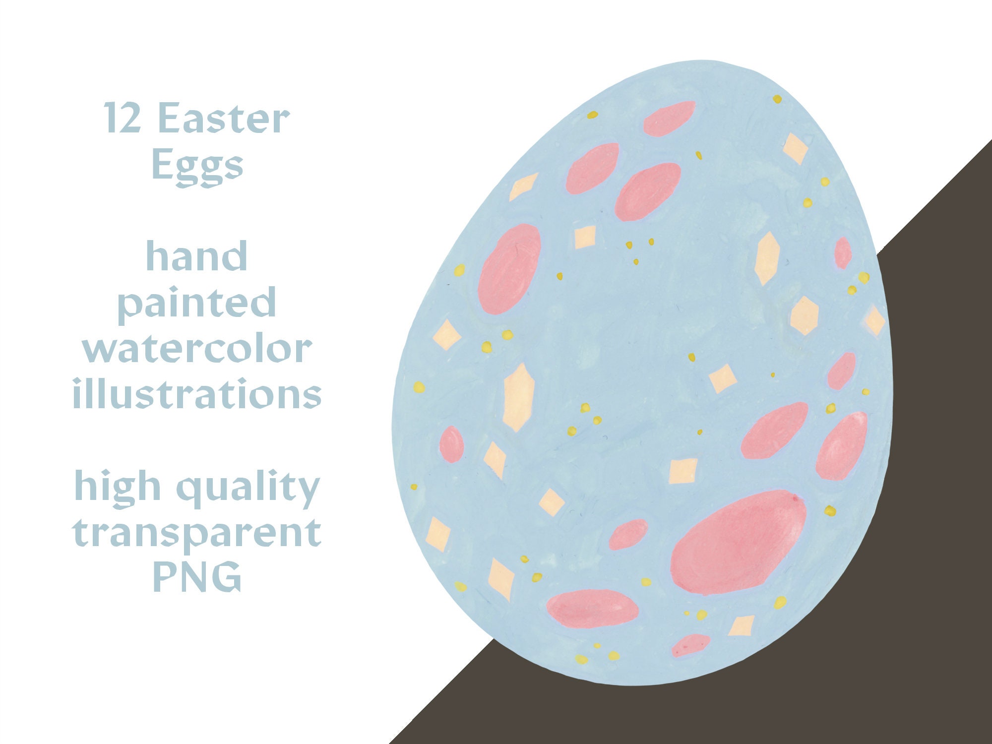 Easter Egg Clipart, Cute Pastel Eggs, Digital Download PNG - Etsy