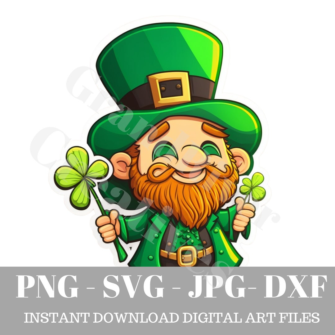 St Patrick's Day Funny Leprecaun Instant Download PNG, JPG, SVG, Dxf ...