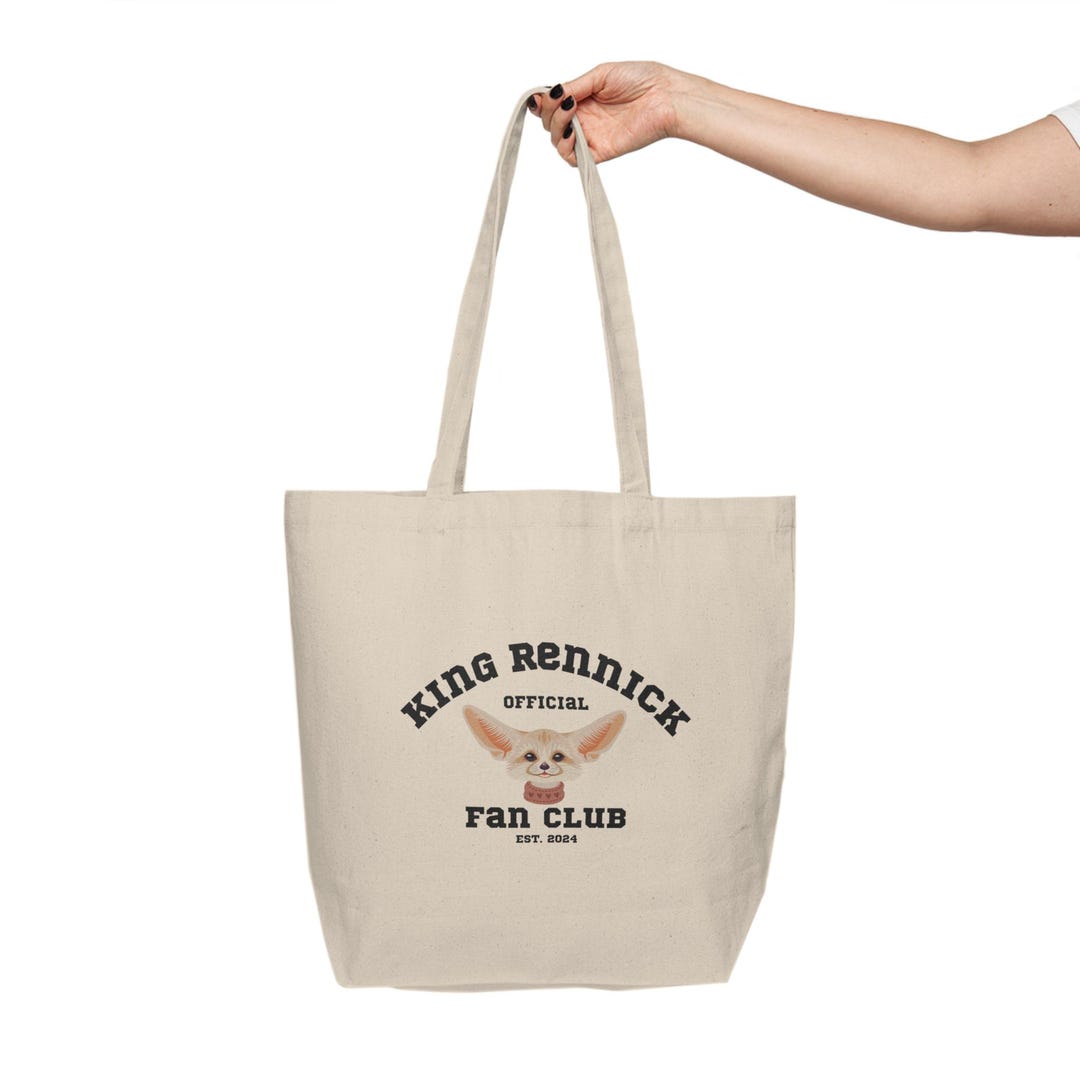 Canvas Tote Bag - King Rennick Fan Club Logo With Amelia's Fennec Fox ...