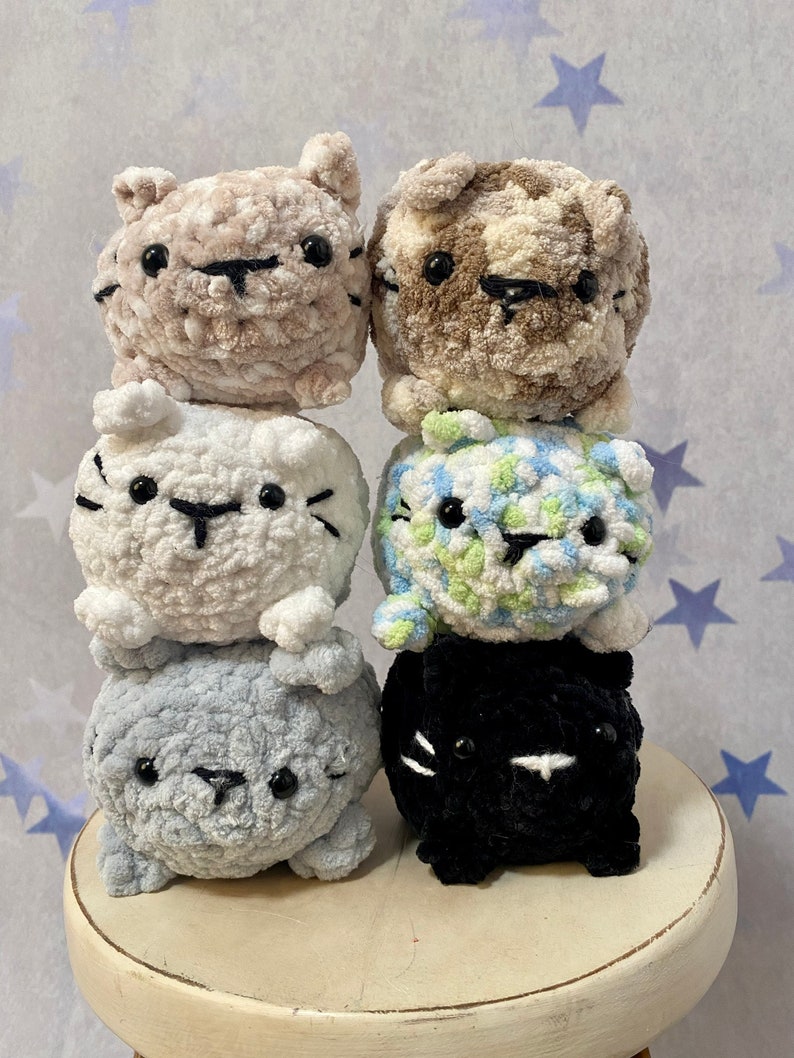Round Crochet Cat Plushies - Etsy