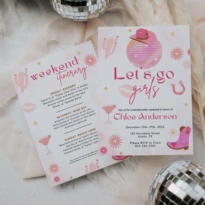 Let's Go Girls Bachelorette Trip Invitation, Bachelorette Weekend ...