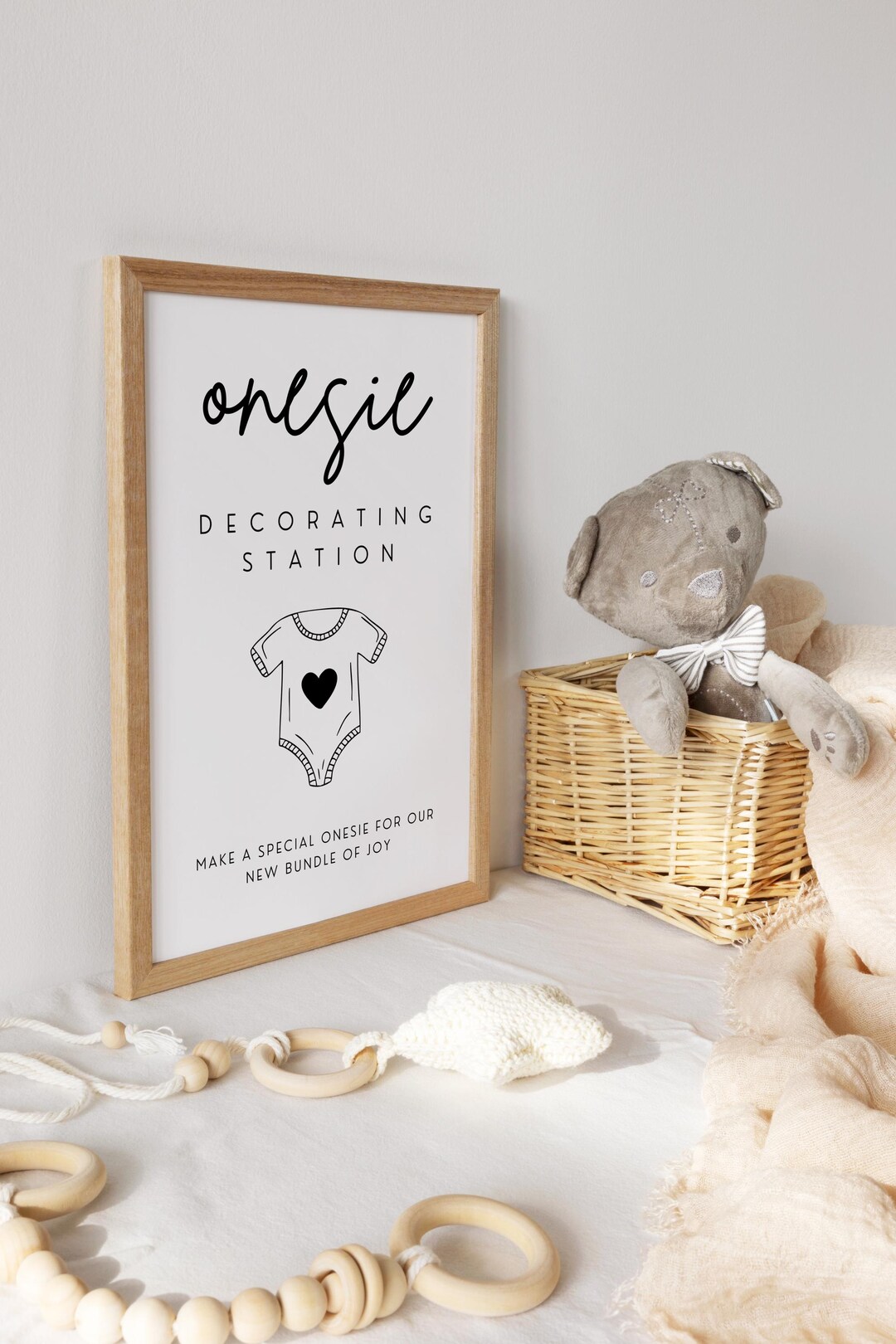 Onesie Decorating Station Sign: Boho Baby Shower Activity (digital ...
