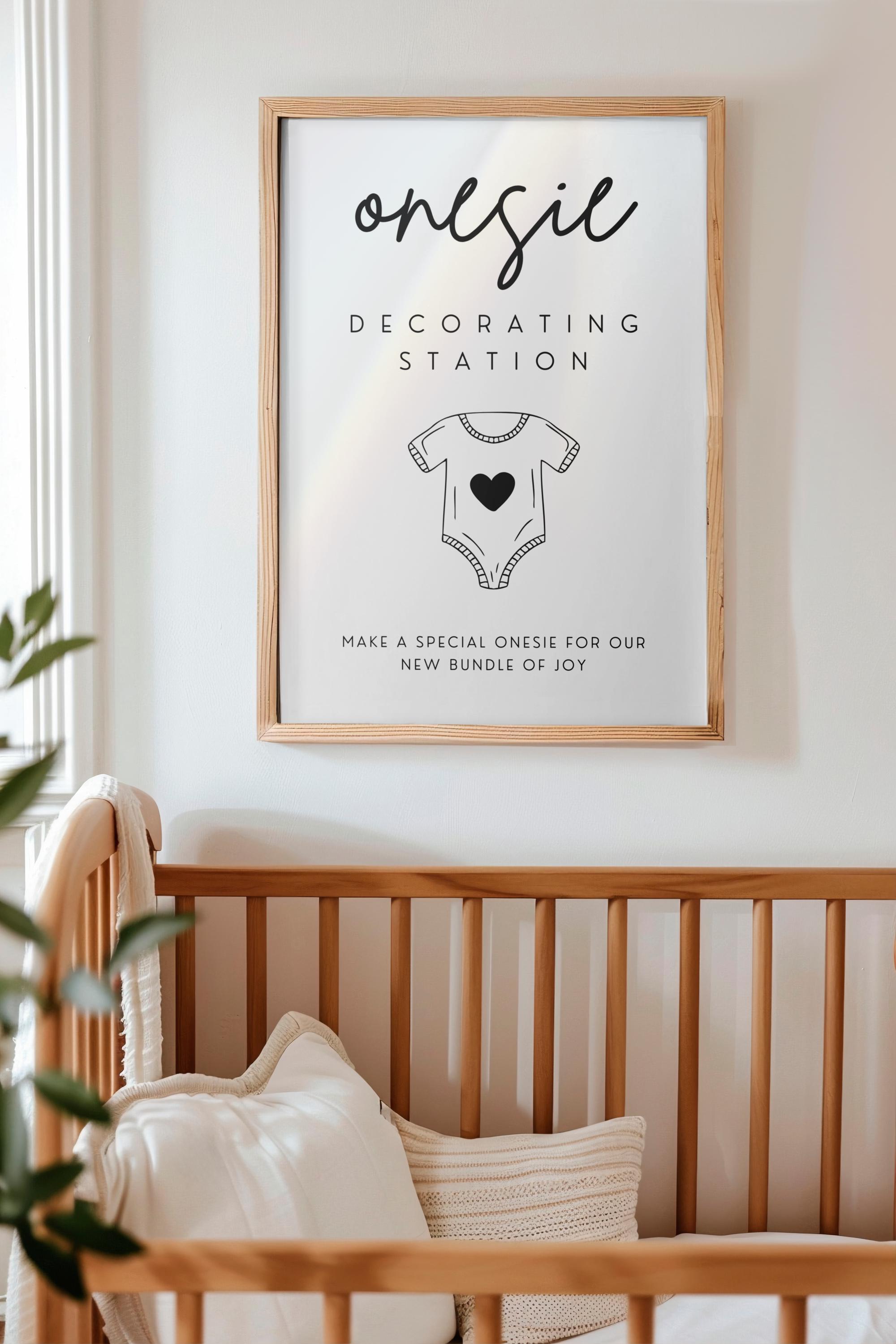 Onesie Decorating Station Sign: Boho Baby Shower Activity (digital ...