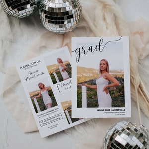 Graduation Invitation Template, Graduation Photo Card Template, Senior ...