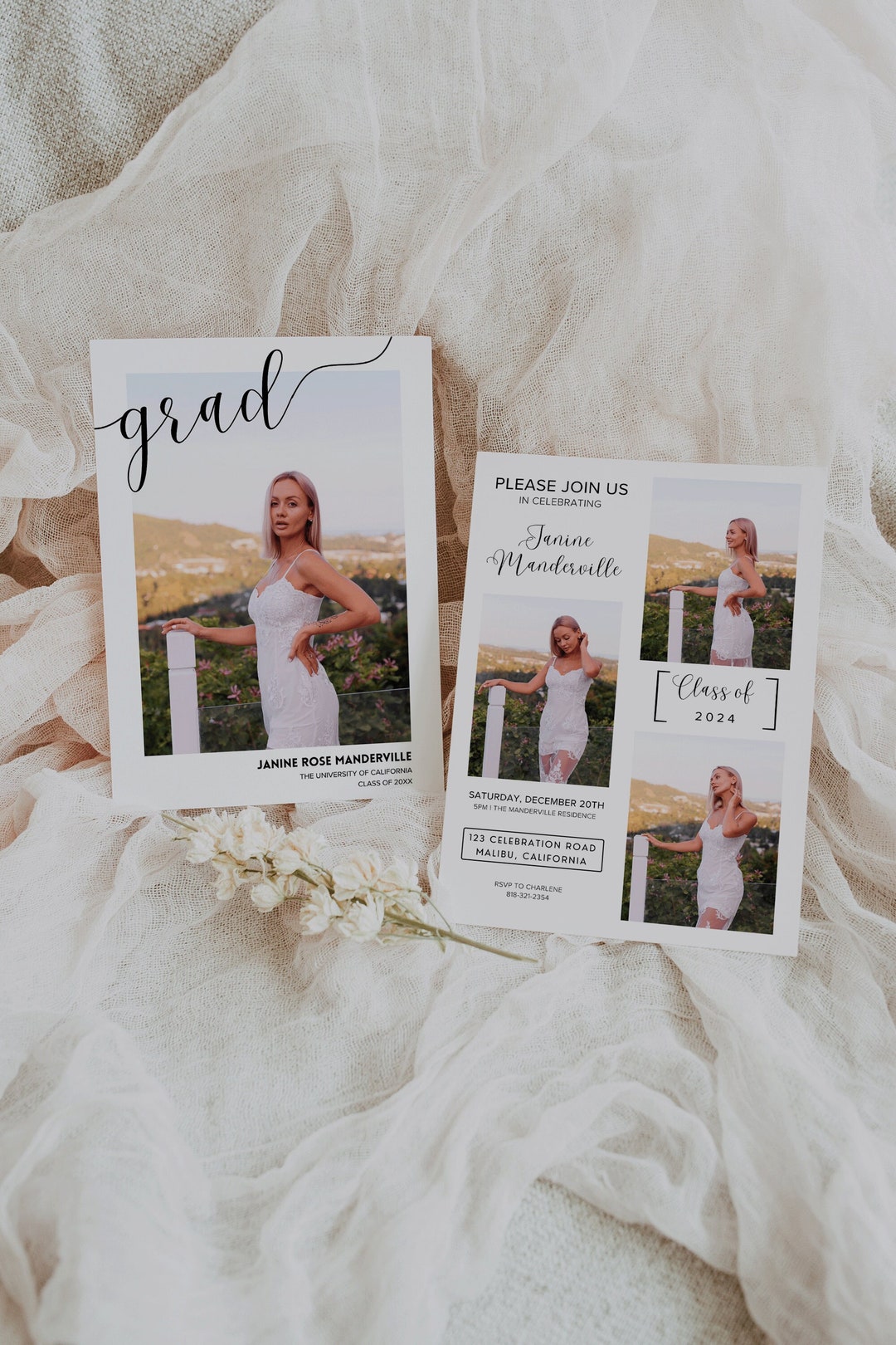 Graduation Invitation Template, Graduation Photo Card Template, Senior ...