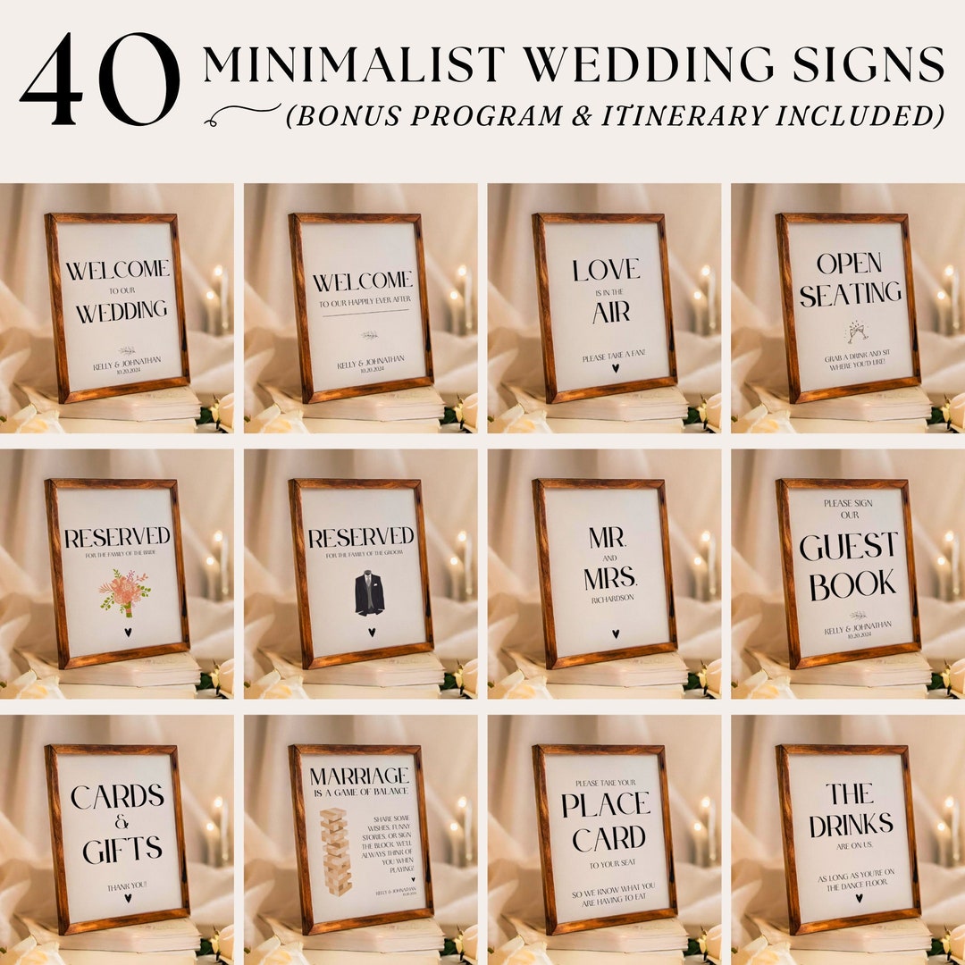 Do It Yourself Wedding Signs Bundle, Wedding Reception Signs, Boho ...