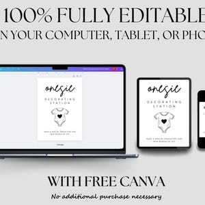 Decorate a Baby Onesie Sign for Baby Shower Onesie Decorating Station ...