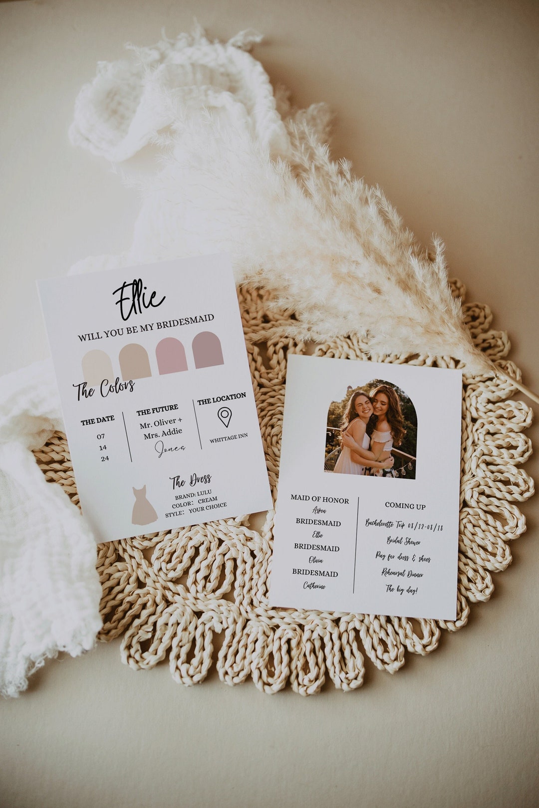 Bridesmaid Proposal Card Template, Customizable Gift (digital Download ...