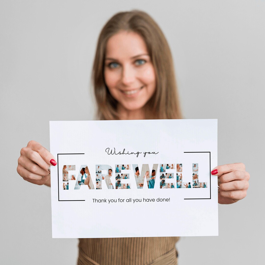 Farewell Photo Collage Gift, Custom Goodbye Card (digital Download) - Etsy