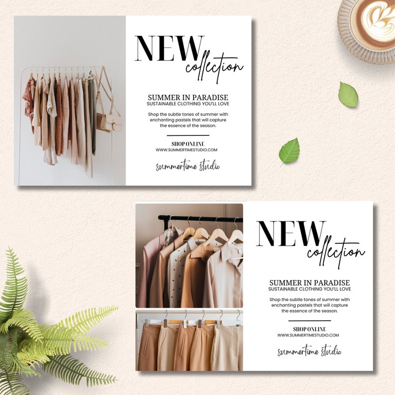 Custom Business Card, New Collection Drop Announcement for Boutique Bag ...