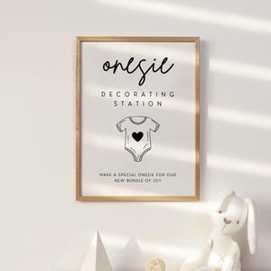 Onesie Decorating Station Sign: Boho Baby Shower Activity (digital ...