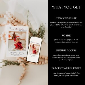 Editable Baby Christmas Photo Card, Birth Announcement (digital ...