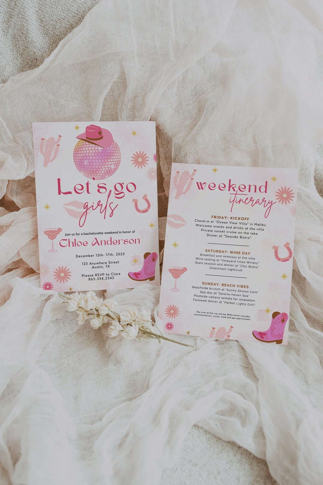 Let's Go Girls Bachelorette Trip Invitation, Bachelorette Weekend ...