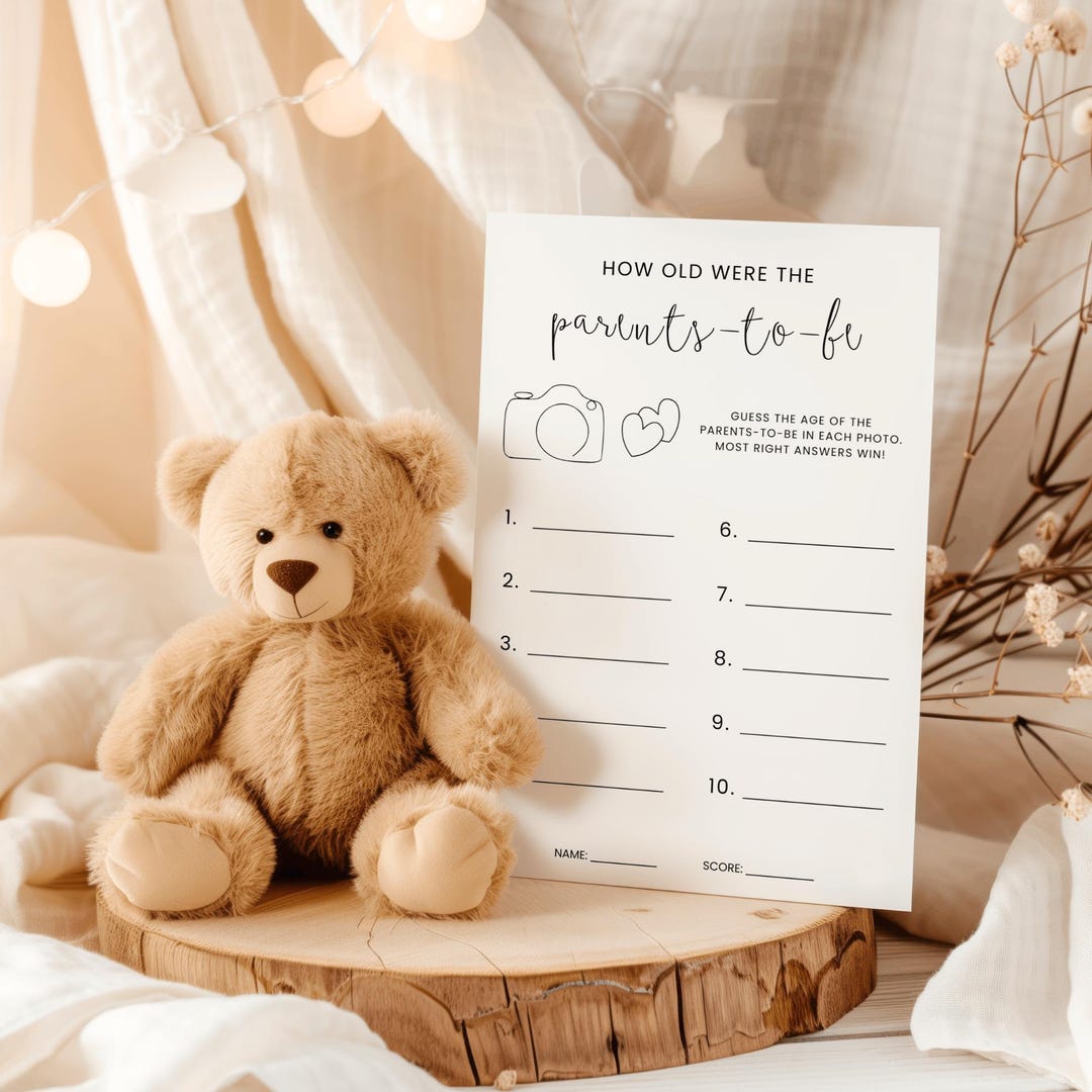How Old Were They Baby Shower Game | How Old Were the Parents Game ...